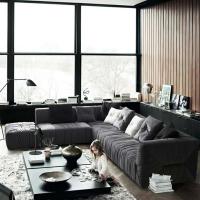 China 27in L Shape Sofa Bed Couch 3.6m Velvet Grey Couch Living Room Sectional for sale