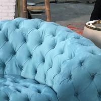 China Hole Style 1.2m Leather Corner Sectional Couch 2.1m Blue Sectional Sofa Living Room for sale