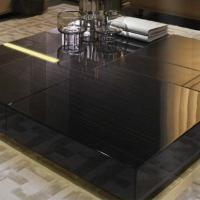 China 30cm Low Square Coffee Table 0.7m Plywood Ebony Stained for sale