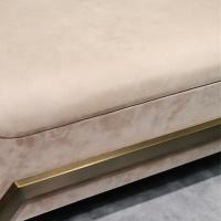 China Leather Italian Upholstered Ottoman Bench 50cm Foot Stool Ottoman for sale