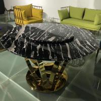 China Tempering Contemporary Luxury Dining Table 1350mm , Ebony Lazy Susan Dining Table for sale