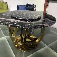 China Tempering Contemporary Luxury Dining Table 1350mm , Ebony Lazy Susan Dining Table for sale