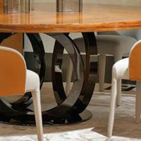 China Tempering Contemporary Luxury Dining Table 1350mm , Ebony Lazy Susan Dining Table for sale