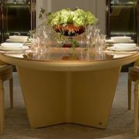 China 1.8m Burl Luxury Modern Dining Room Sets 100cm Round Marble Dining Table for sale