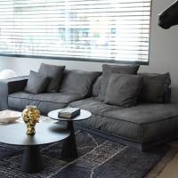 China Fabric Leather Corner Sofa Recliner Chesterfield 0.61m Luxury Living Room Furniture Sets for sale