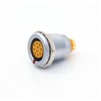 China ZGG 10 Pin Straight Plug Round Push On Coax Connector Silver Color 360° Shielding for sale
