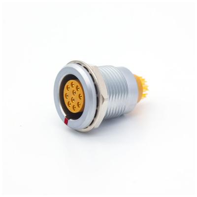 China ZGG 10 Pin Straight Plug Round Push On Coax Connector Silver Color 360° Shielding for sale