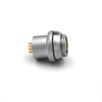 China Brass Short Type Circular 16 Pin Connector , Female Straight Socket Connector With Nut for sale