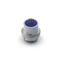 China Brass Short Type Circular 16 Pin Connector , Female Straight Socket Connector With Nut for sale
