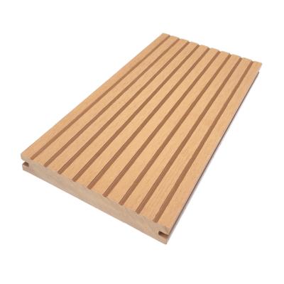 China Weather Resistant WPC Outdoor Floor Solid Decking - 40,000 Tons/Year Production Capacity with Custom Sizing for sale