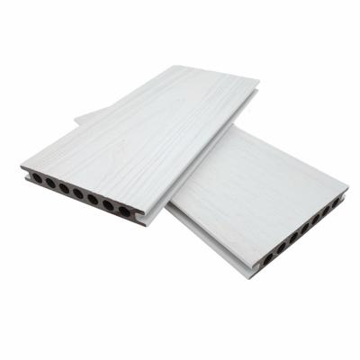 China 21x145mm White WPC Composite Decking with ISO9001 Certification - Wood Plastic Outdoor Flooring for sale