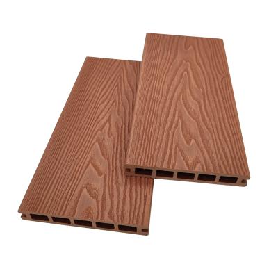 China 3D Embossed Wood Grain WPC Decking with 40.5 μm/m°C Thermal Expansion and Anti-Slip Outdoor Flooring for sale