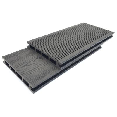 China 145×21 mm Water-proof Co-extrusion Hollow WPC Vinyl Decking for Swimming Pool Outdoor Flooring for sale