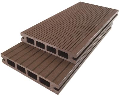 China WPC Decking 25x140mm PE Wood Plastic Composite Flooring Teak Waterproof Anti Slip for sale
