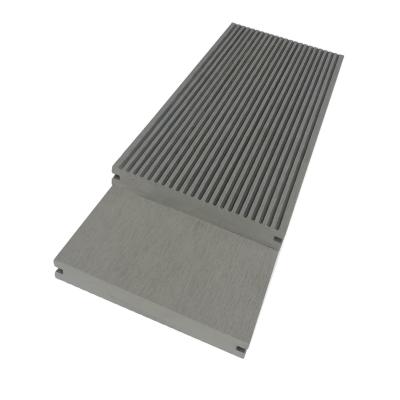 China Moistureproof Engineered Composite WPC Planks Hollow Outdoor Decking Flooring 145mm for sale