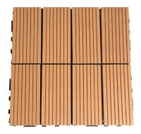 China 12ft WPC Garden Balcony Flooring Tiles 300x300mm DIY Interlocking Composite Decking for Terrace for sale