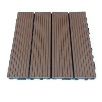 China Outdoor WPC Decking Tiles 300x300mm with Woodgrain Finish and Click-Lock Installation for sale