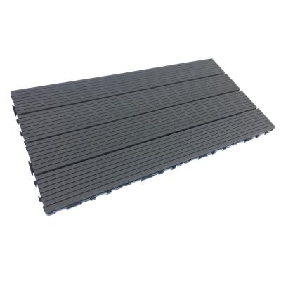 China 8mm Black WPC Interlocking Decking Tiles 600x600mm for Roof and Floor Applications for sale