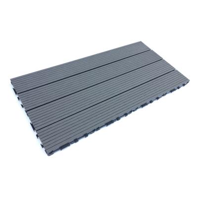 China Grey Waterproof WPC Deck Tile 60x60cm Bathroom Flooring - Factory Manufactured Easy Install for sale