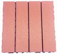 China Strawberry Red WPC Interlocking Deck Tiles 30x30cm for Outdoor Garden Flooring DIY Installation for sale
