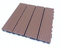 China Outdoor Waterproof WPC Decking Tiles 450x450mm Wood Plastic Composite Floor Panels for Patio and Garden for sale