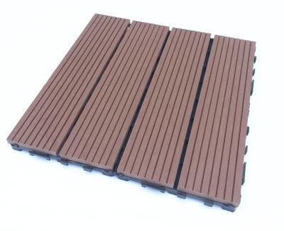 China Outdoor Waterproof WPC Decking Tiles 450x450mm Wood Plastic Composite Floor Panels for Patio and Garden for sale