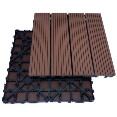 China 500x500mm Wood Plastic Composite WPC Garden Deck Tiles - Interlocking Outdoor Flooring for sale