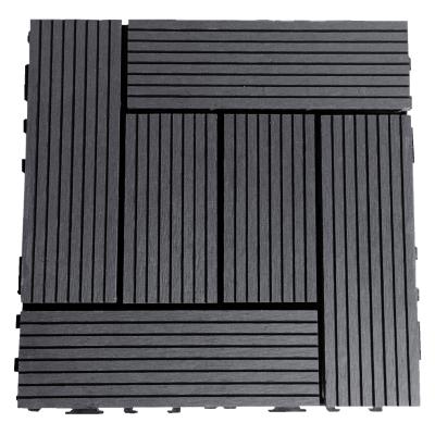 China Embossed WPC Deck Tiles 30x30cm for Outdoor Balcony Terrace Garden Swimming Pool DIY Installation for sale