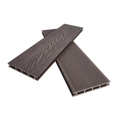 China WPC 3D Embossed Decking 140x25mm Fire Retardant Outdoor Patio Flooring with Interlocking System for sale