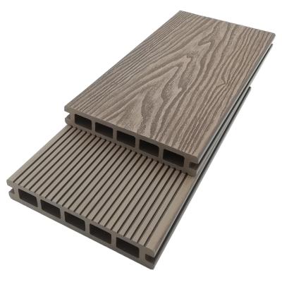 China Sustainable 4.8M Composite Decking Boards - 3D Embossed WPC Plastic Timber with BSCI Certification for sale