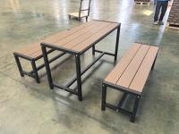 China GUOFENG WPC Outdoor Chairs and Tables Set 2-Seat Modern Design Weather Resistant for sale