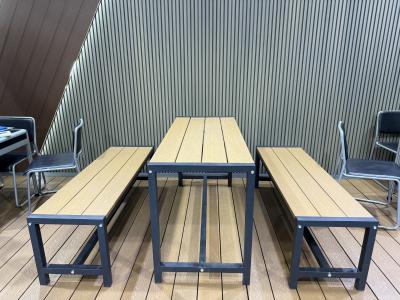 China WPC Outdoor Furniture Set Waterproof Rot Proof Recycled Material Chairs Tables for sale