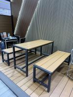China WPC Outdoor Furniture Set Waterproof Rot Proof Recycled Material Chairs Tables for sale