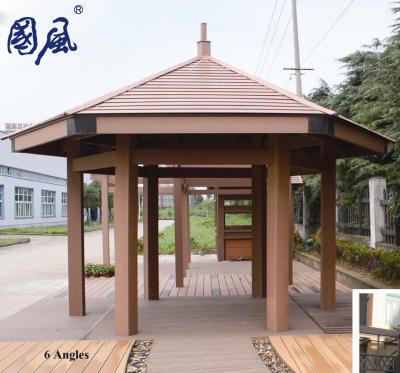 China Hexagon Wood Plastic Composite WPC Pergola WPC Pavilion for sale