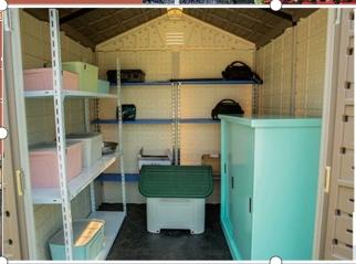 China Waterproof WPC Metal Storage Shed 2.24x1.22x2.5m Outdoor Garden Tool House for sale