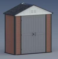 China Waterproof WPC Metal Storage Shed 2.24x1.22x2.5m Outdoor Garden Tool House for sale