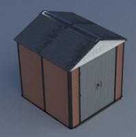 China Waterproof WPC Metal Storage Shed 2.24x1.22x2.5m Outdoor Garden Tool House for sale