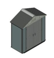 China Waterproof WPC Metal Storage Shed 2.24x1.22x2.5m Outdoor Garden Tool House for sale