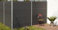 China 8FT Tall WPC Fencing Anti-Warp for School Campus Boundary 21x157mm Custom Lengths for sale