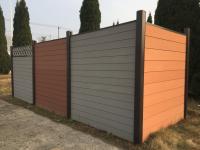 China Aluminum Frame WPC Fencing Slat Style Outdoor Home Security 21x157mm Custom Length for sale