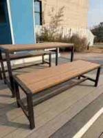China Outdoor Commercial WPC Table with Bench Set Garden Furniture 4-Seat for sale