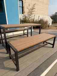 China Outdoor Commercial WPC Table with Bench Set Garden Furniture 4-Seat for sale