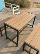 China Outdoor Commercial WPC Table with Bench Set Garden Furniture 4-Seat for sale
