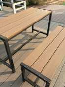 China Outdoor Commercial WPC Table with Bench Set Garden Furniture 4-Seat for sale