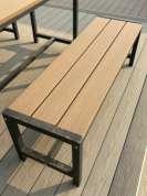 China Outdoor Commercial WPC Table with Bench Set Garden Furniture 4-Seat for sale