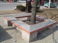 China WPC Wooden Slats Backless Seating Bench for Outdoor Park Garden Patio 150cm for sale