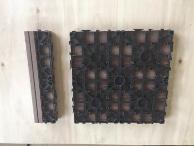 China WPC Deck Tiles 30x30cm Interlocking DIY Outdoor Flooring Natural Wood Look Durable for sale