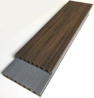 China Coextrusion WPC Decking 140x23mm Anti-slip Waterproof UV Resistant Teak Color Outdoor Flooring for sale