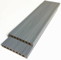 China Coextrusion WPC Decking 140x23mm Anti-slip Waterproof UV Resistant Teak Color Outdoor Flooring for sale