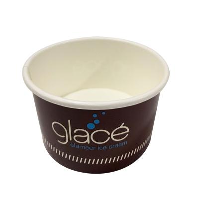 China Disposable 3oz Ice Cream Tubs Food Grade PE Coating Paper Ice Cream Bowls for sale